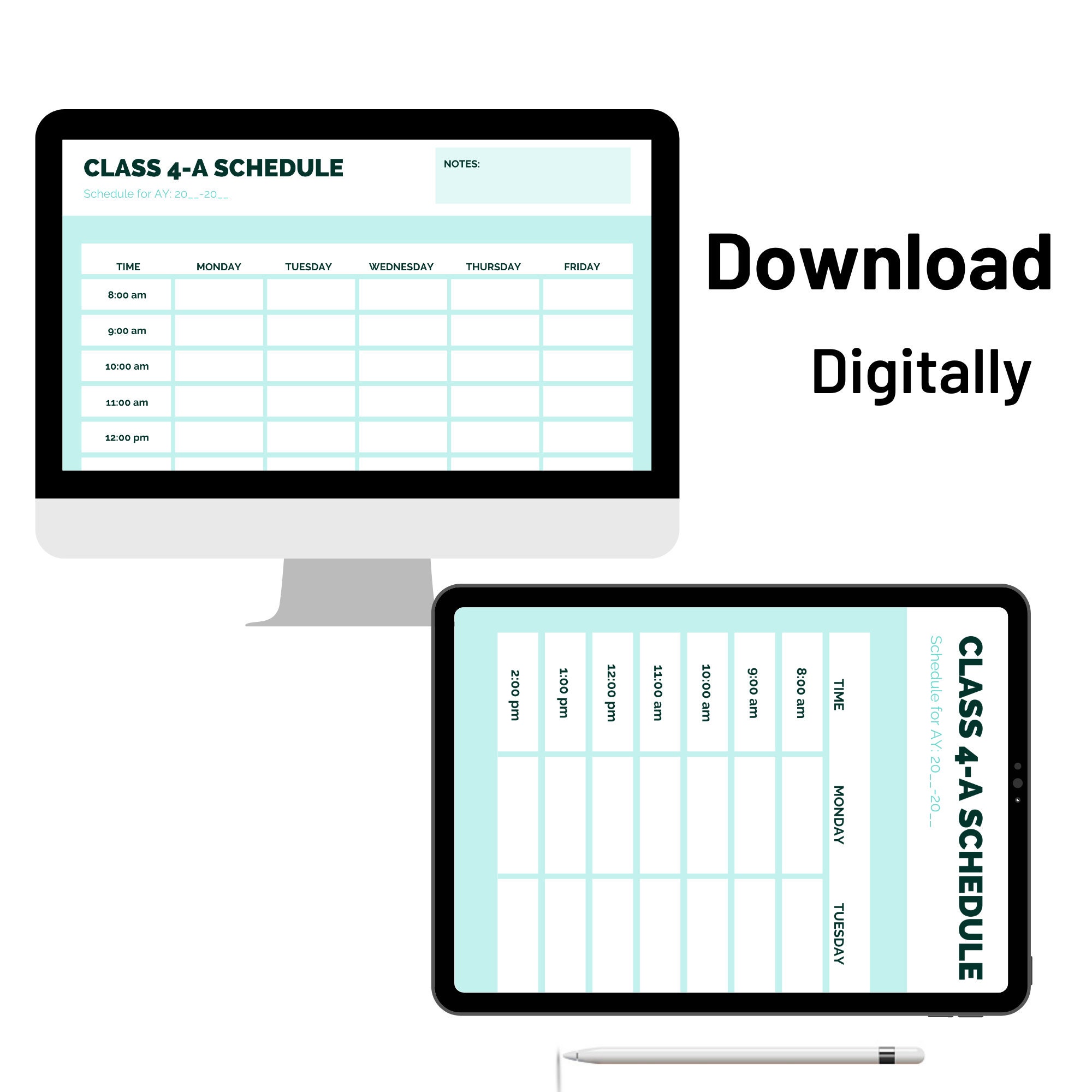Homeschool Weekly Class Schedule| Schedule Planner| Editable Weekly ...