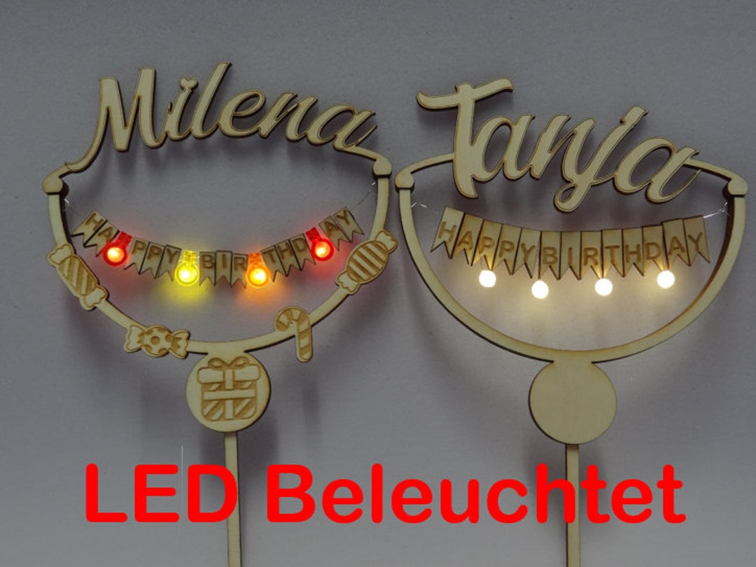 Illuminated Cake Topper Birthday, LED Cake Topper, Cake Topper, Cake ...