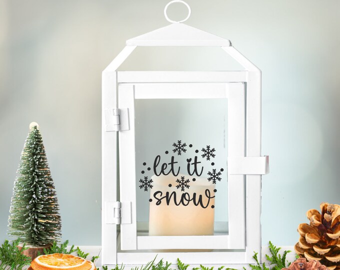 Sticker Lettering Let It Snow Stickers Decoration Winter Christmas ...