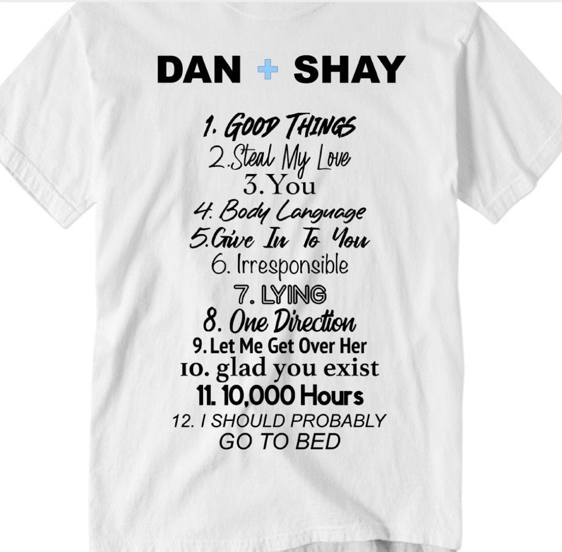 Dan Shay Good Things Album Song List Tshirt | Etsy