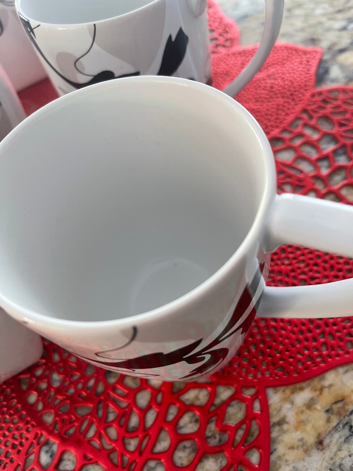 222 FIFTH Modern Scroll Set of 6 Unique Coffee Mugs 12 Oz - Etsy