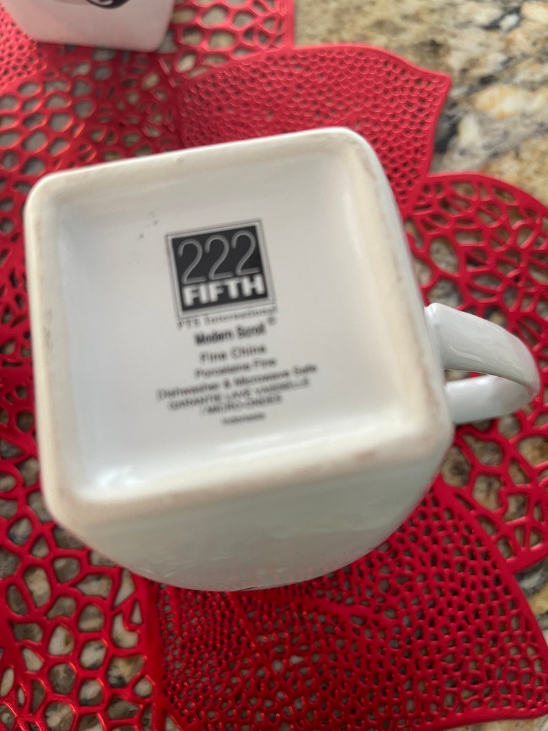 222 FIFTH Modern Scroll Set of 6 Unique Coffee Mugs 12 Oz | Etsy