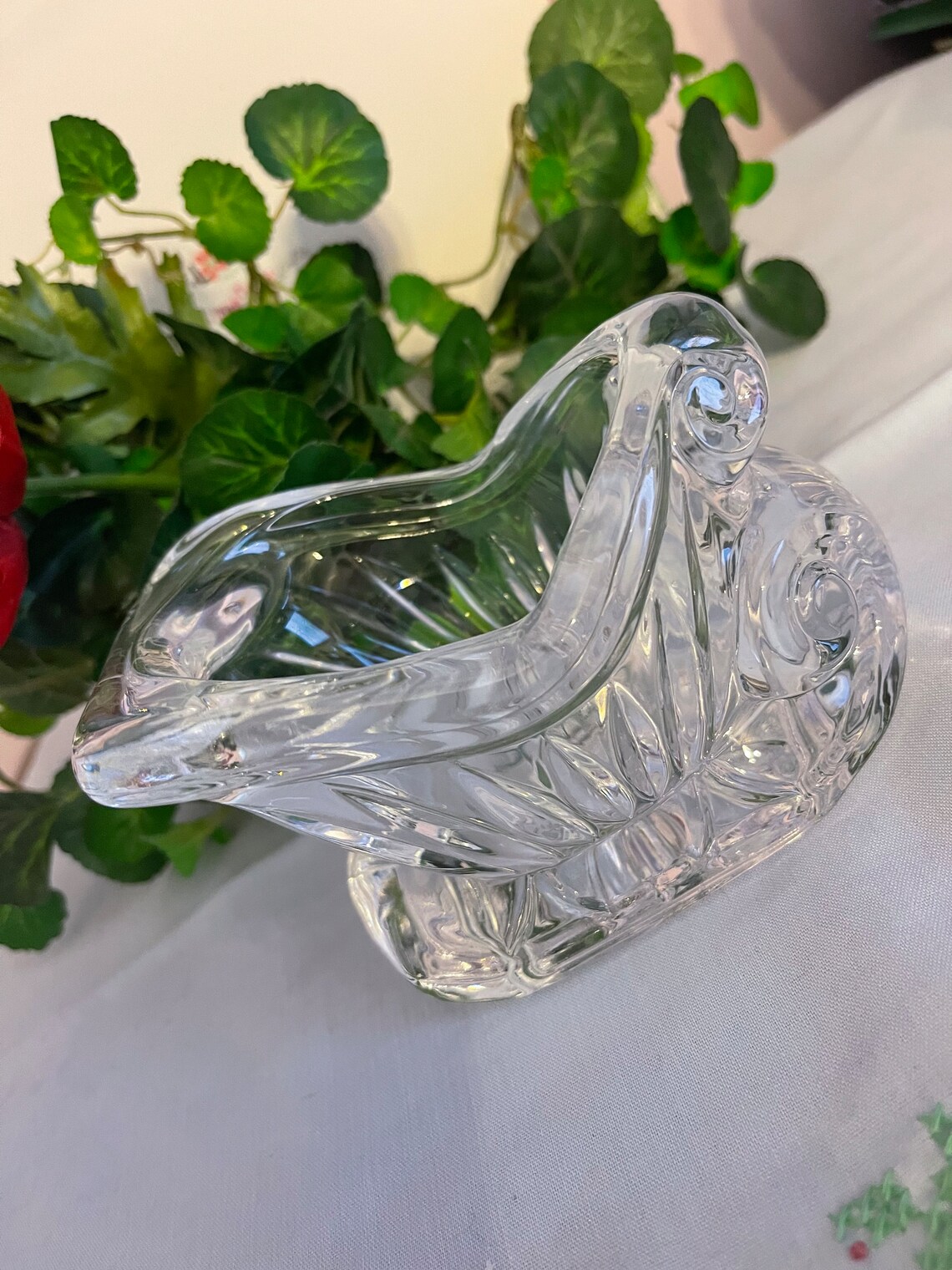 Vintage St George Crystal CHRISTMAS Holiday Clear Crystal Beautiful ...