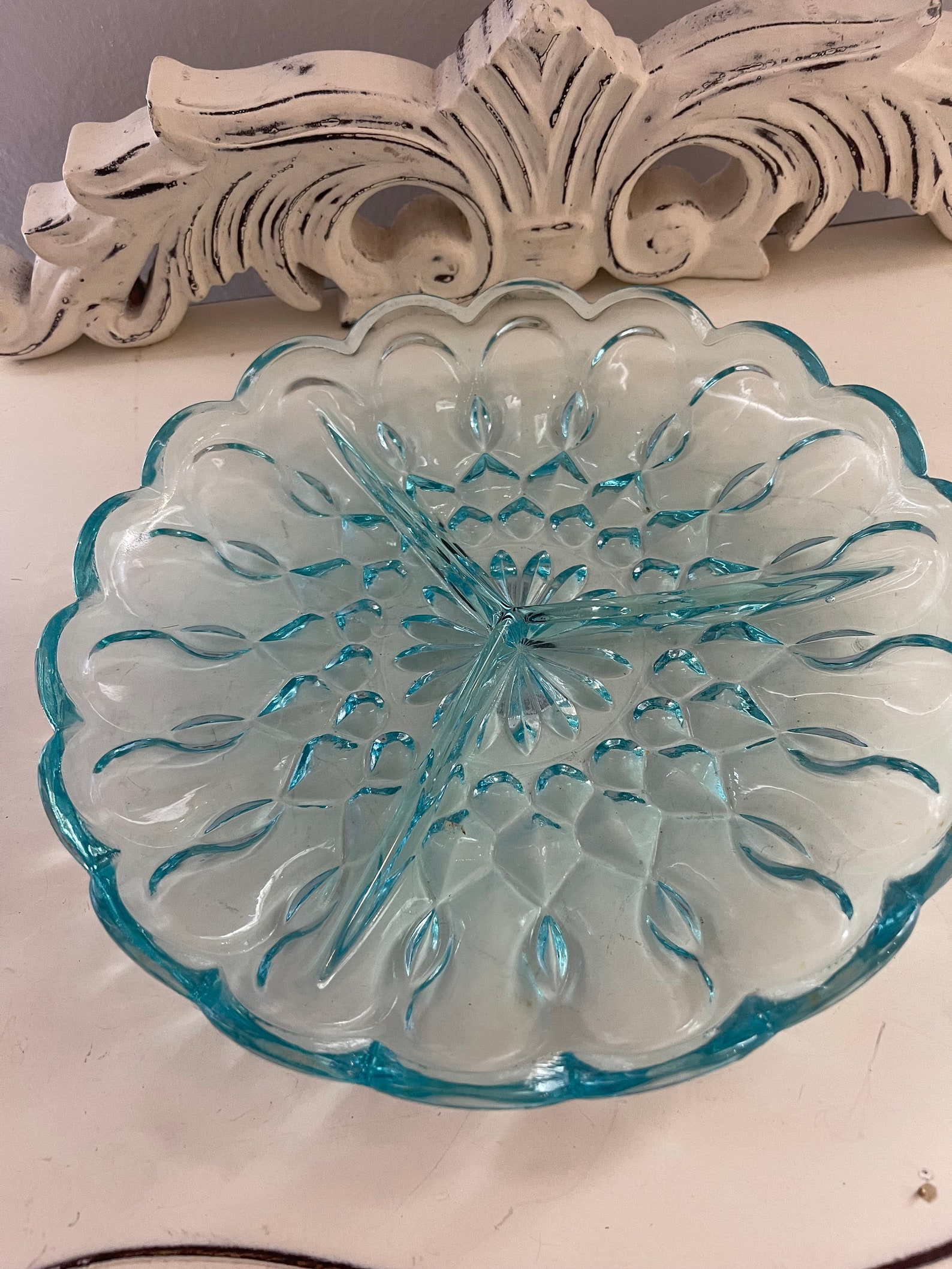 Vintage ANCHOR HOCKING Aqua Blue Depression Glass Pattern is - Etsy