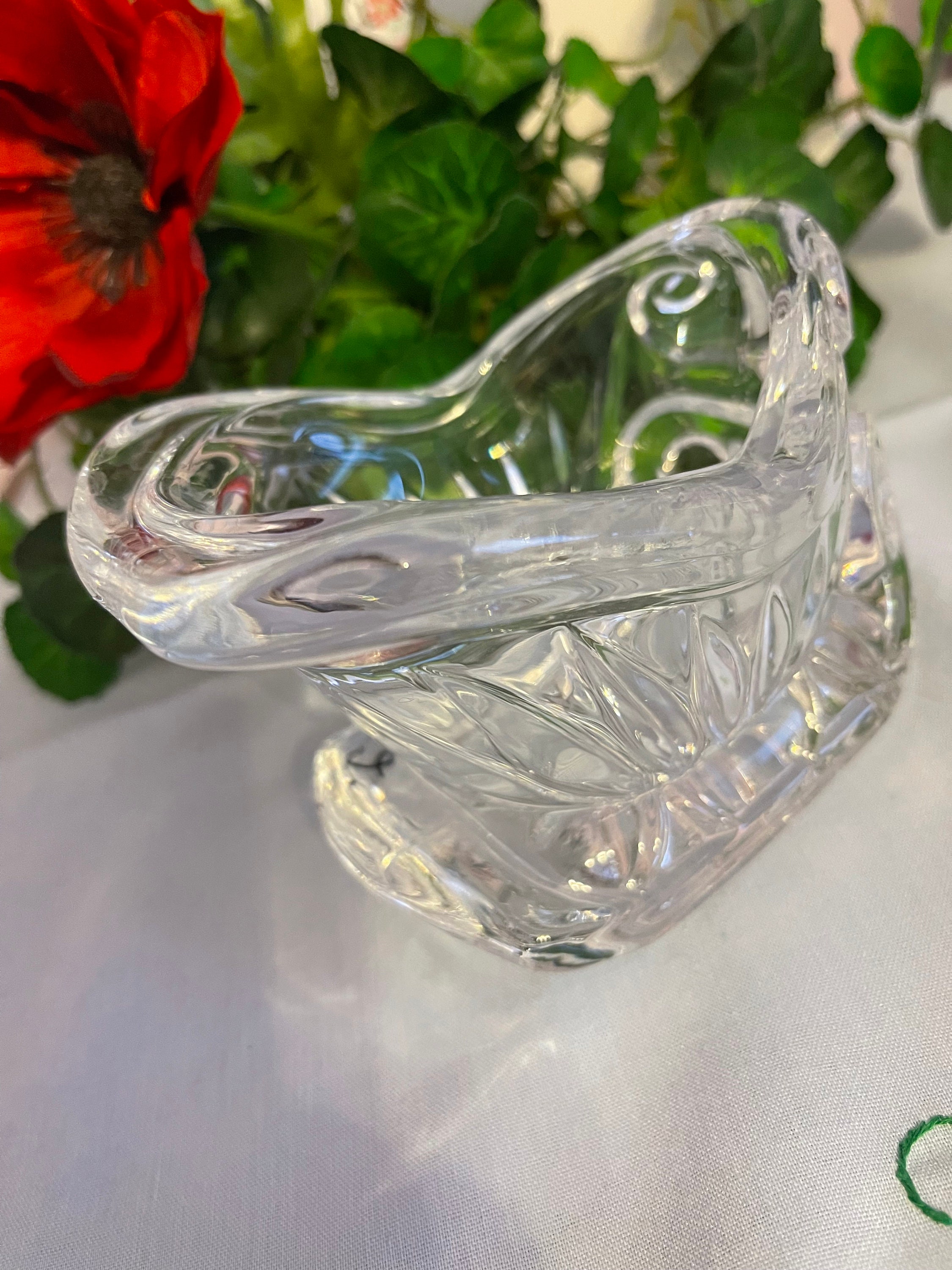 Vintage St George Crystal CHRISTMAS Holiday Clear Crystal Beautiful ...