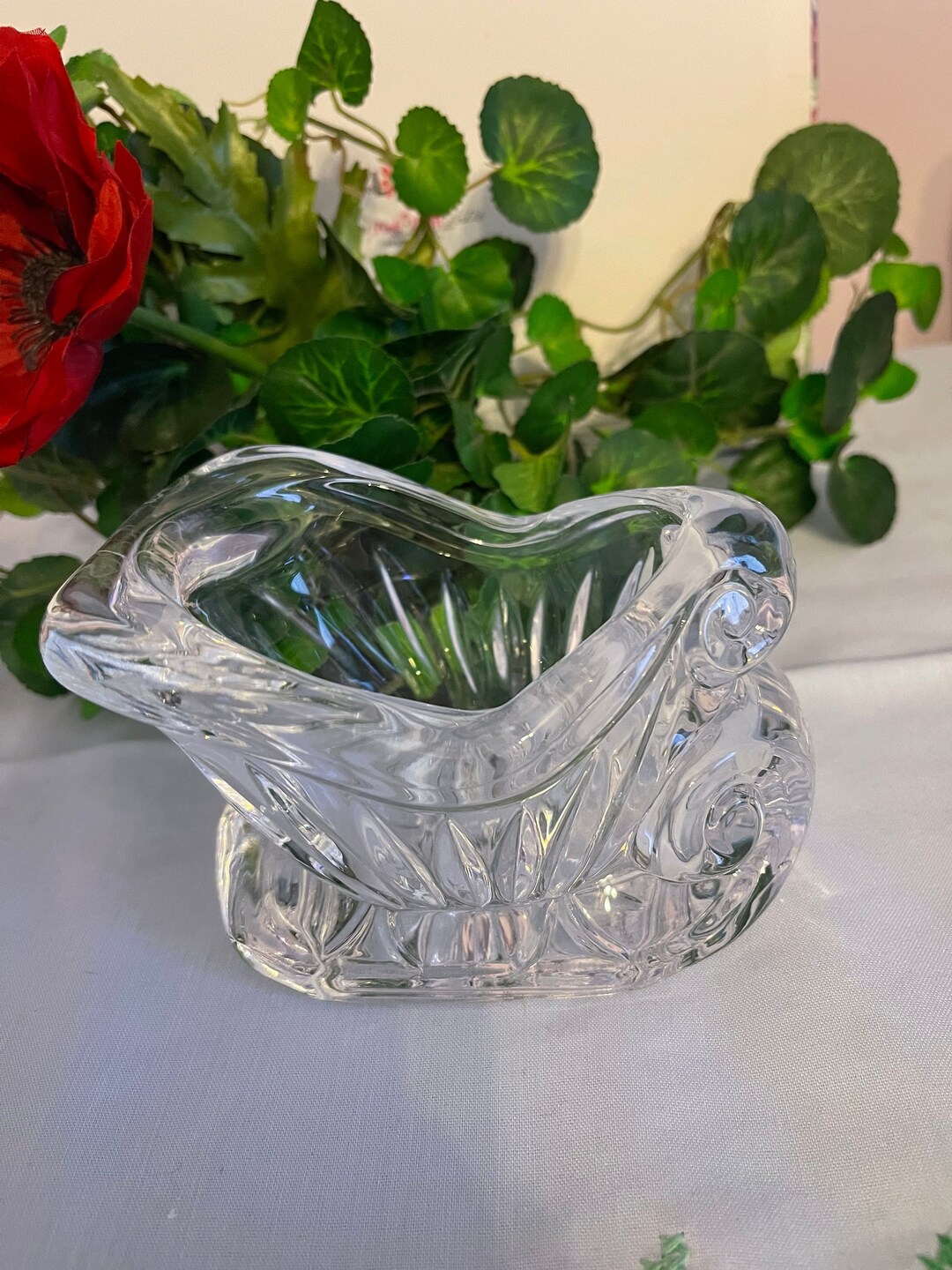 Vintage St George Crystal CHRISTMAS Holiday Clear Crystal Beautiful ...