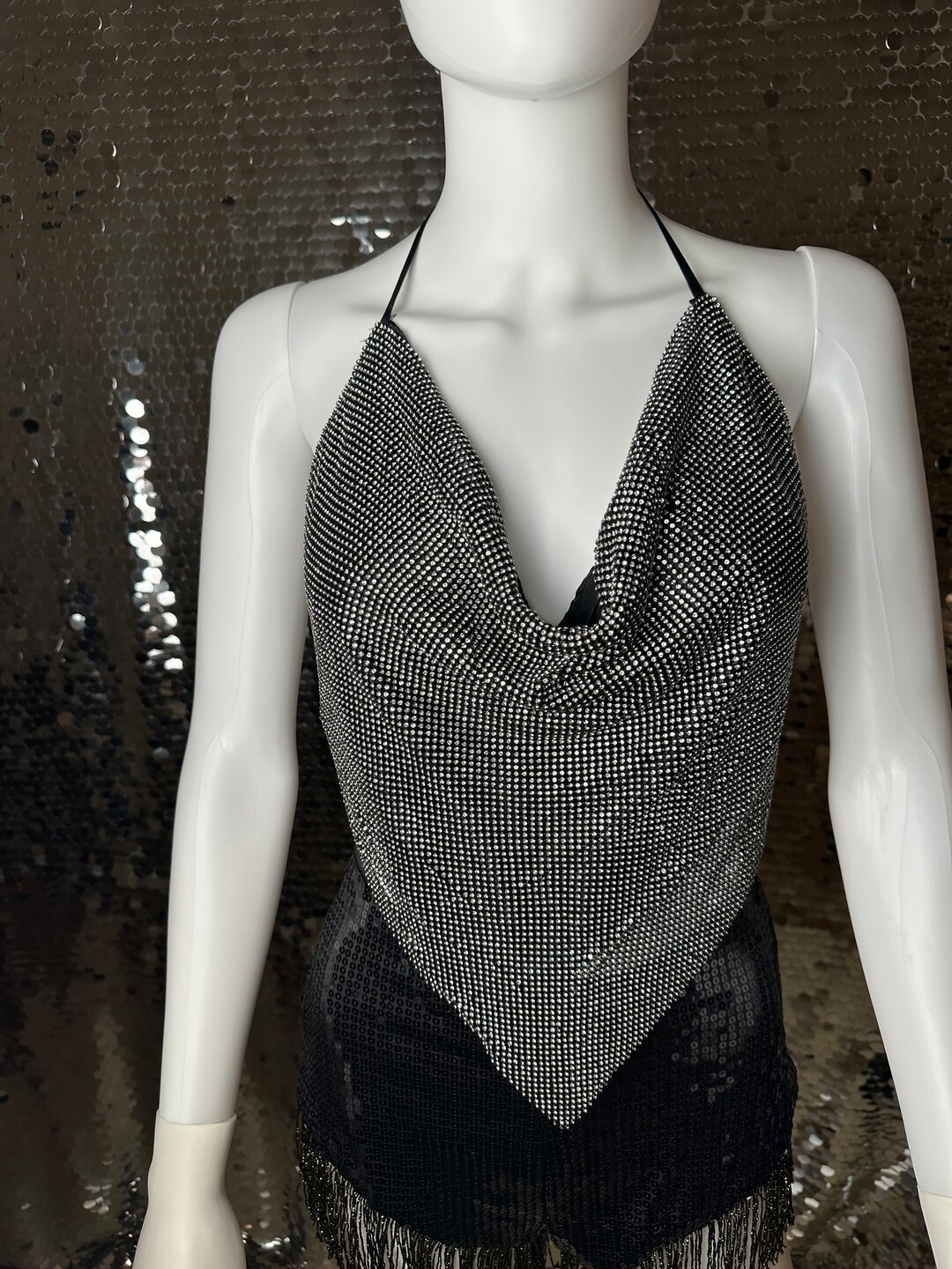 Dropshipping, Women Summer 2024, Rhinestone Backless Party Crop Top ...