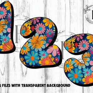 Groovy Flowers, Retro Alphabet Clip Art, Bulletin Board Letters, PNG ...
