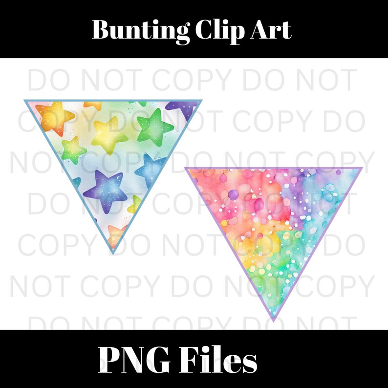Pastel Rainbow Bunting Clip Art Rainbow Bunting Digital - Etsy