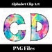 Watercolor Tie Dye Alphabet Clip Art, Alphabet, Clip Art, Classroom ...
