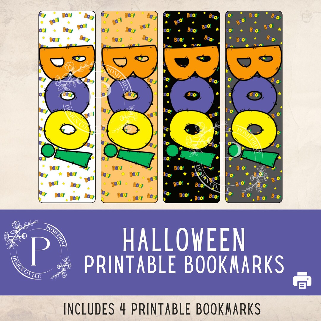 BOO! Halloween Printable Bookmarks, Bookmark, PDF File - Etsy