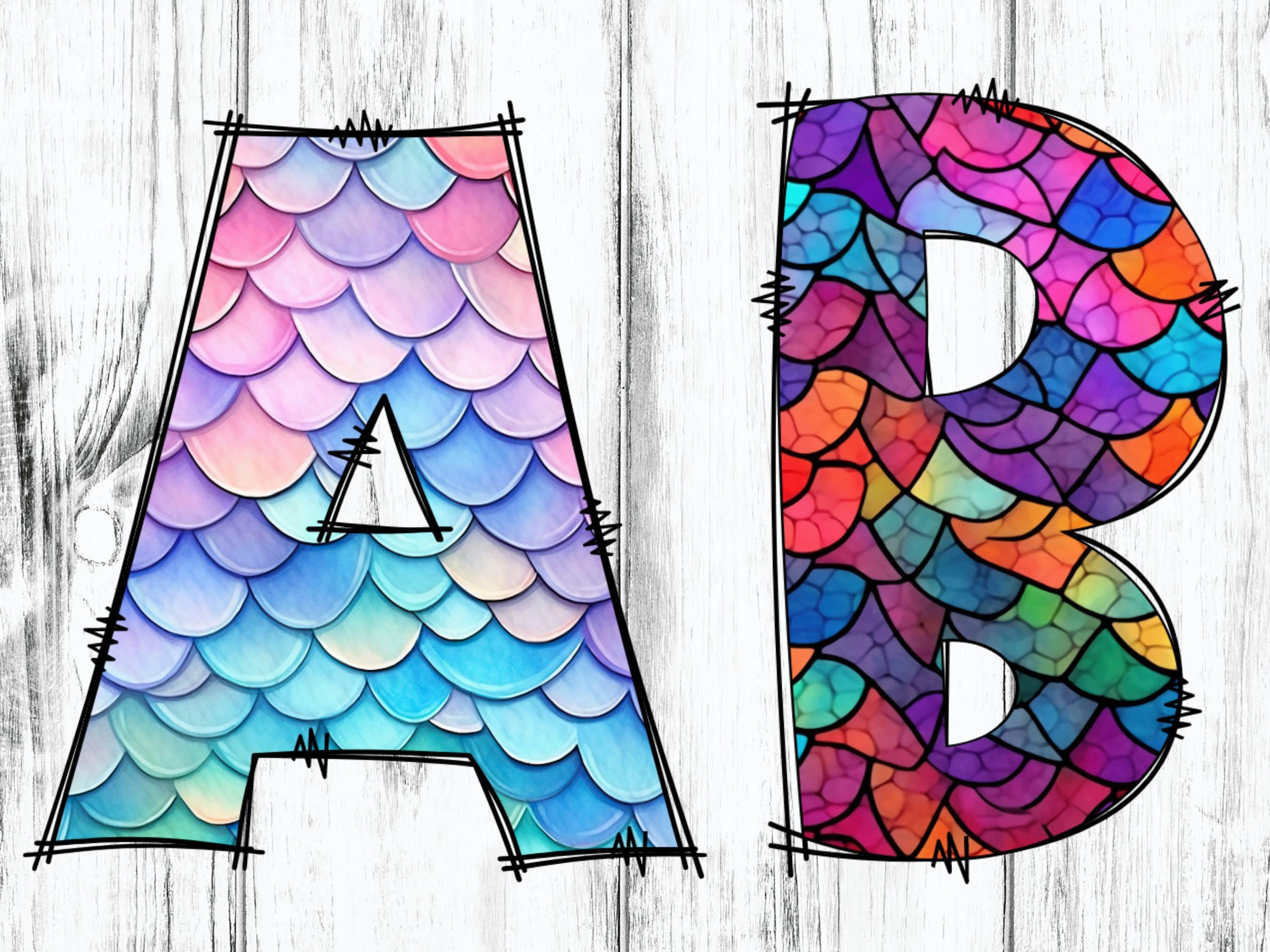 Mermaid Alphabet Clip Art, Mermaid Bulletin Board Letters, Mermaid ...