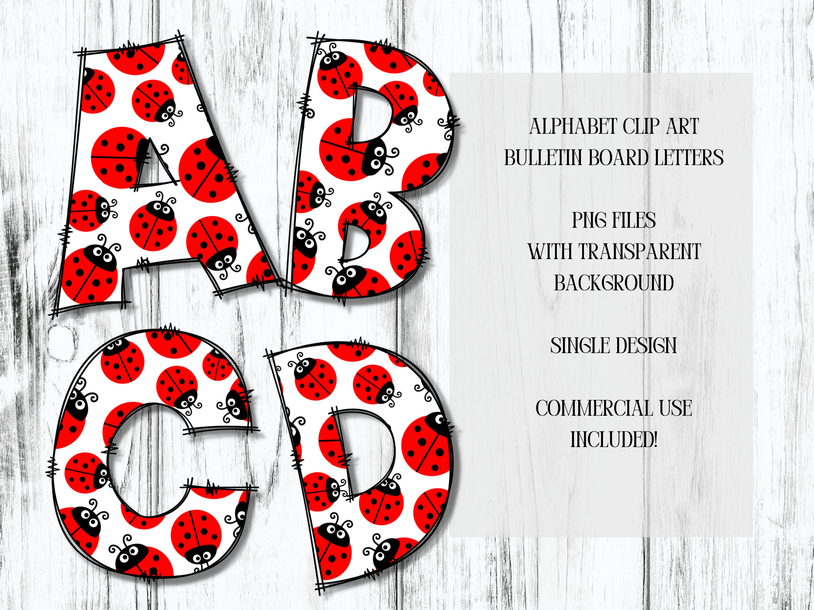 Lady Bug Alphabet Clip Art, Lady Bug Bulletin Board Letters, Lady Bug ...