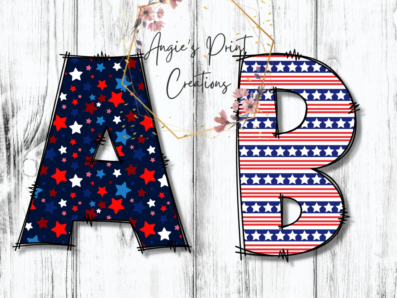 Patriotic Alphabet Clip Art, Bulletin Board Letters, Fourth of July ...