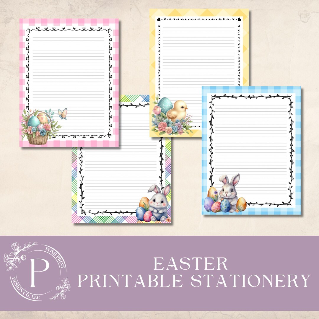 Printable Easter Stationery, Printable Writing Paper, PDF, JPG - Etsy
