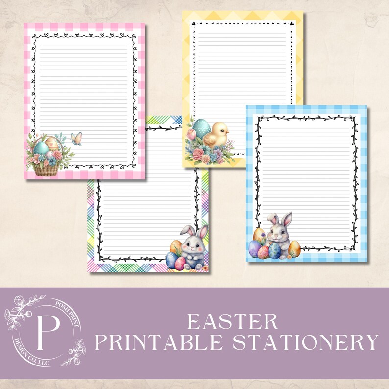 Printable Easter Stationery, Printable Writing Paper, PDF, JPG - Etsy