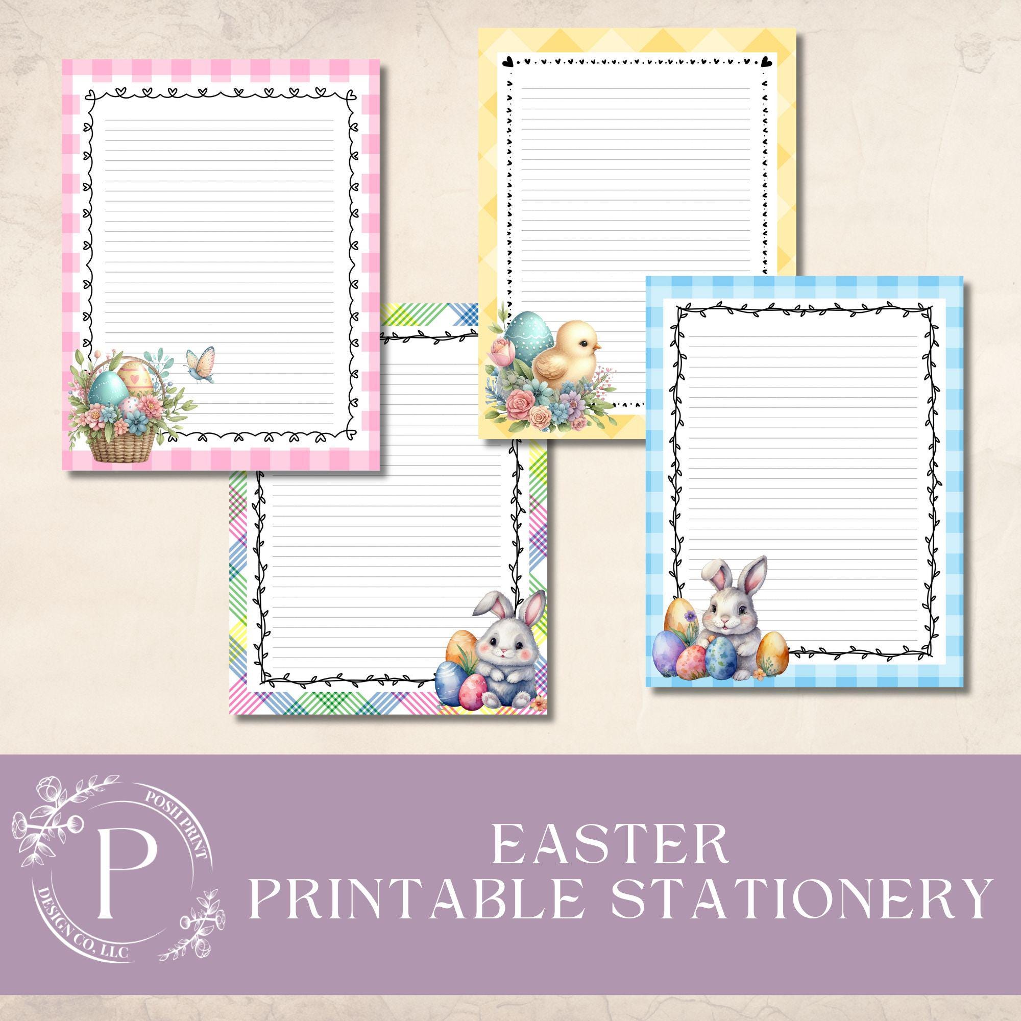 Printable Easter Stationery, Printable Writing Paper, PDF, JPG - Etsy