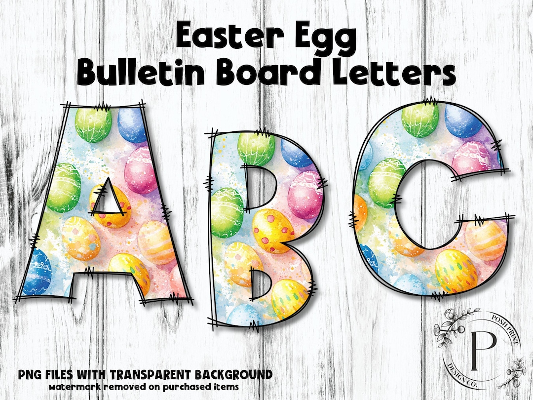 Easter Egg Bulletin Board Letters, Alphabet Clip Art, Letters, Clip Art ...