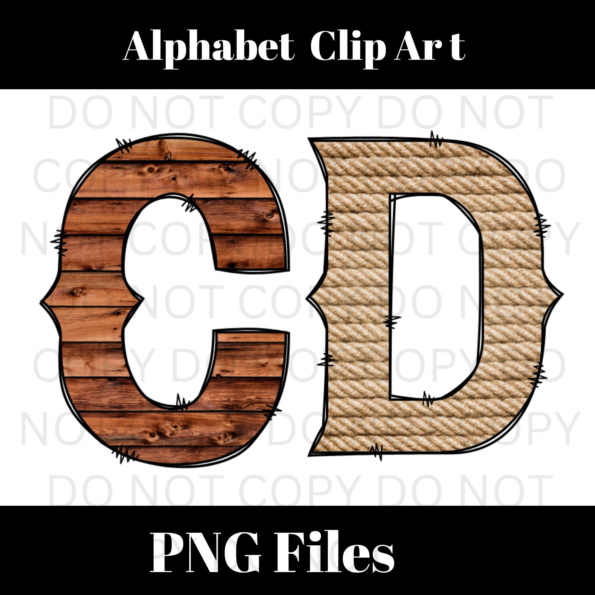 Western Cowboy Alphabet Clip Art, Bulletin Board Letters, PNG Files ...