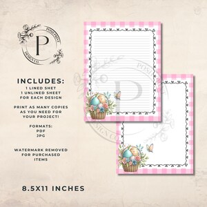 Printable Easter Stationery, Printable Writing Paper, PDF, JPG - Etsy