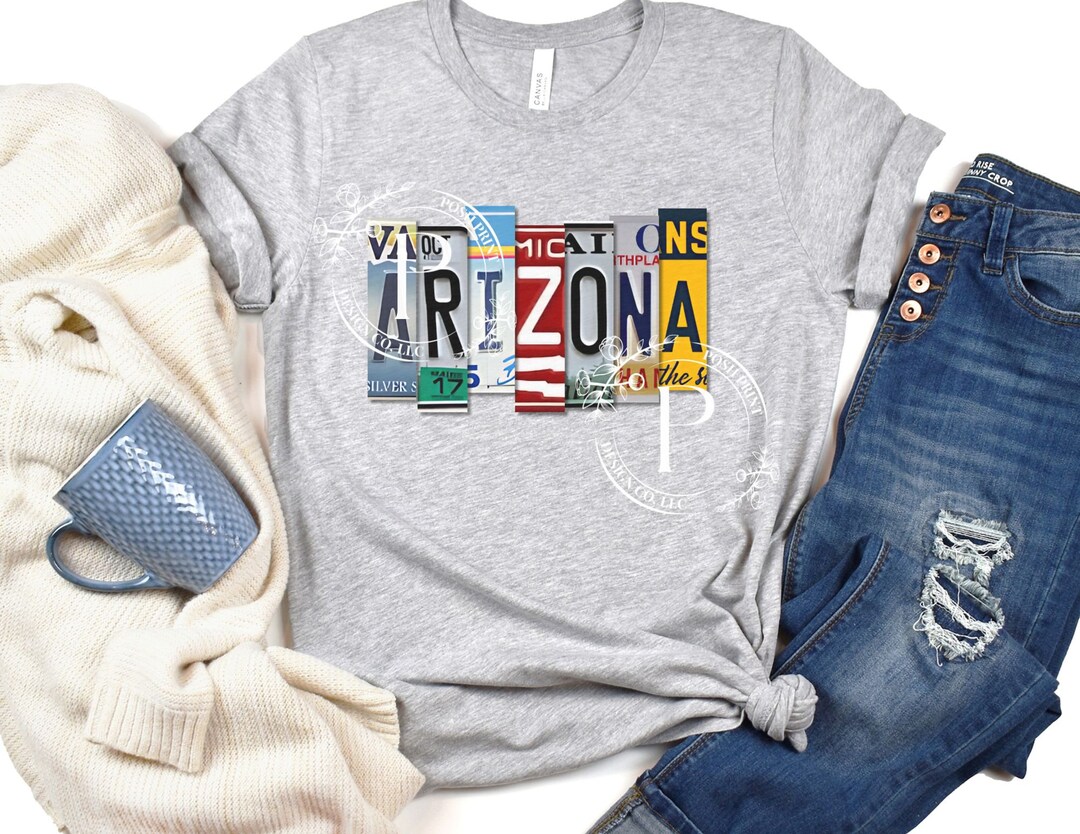 Arizona PNG, License Plate, T-shirt Design, Sublimation, DTF, Screen ...