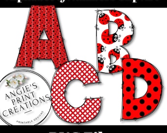 Lady Bug Alphabet Clip Art, Lady Bug Bulletin Board Letters, Lady Bug ...