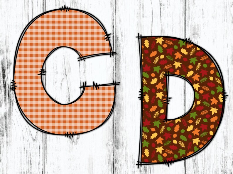 Country Autumn Alphabet Clip Art, Country Fall, PNG Files, Bulletin ...