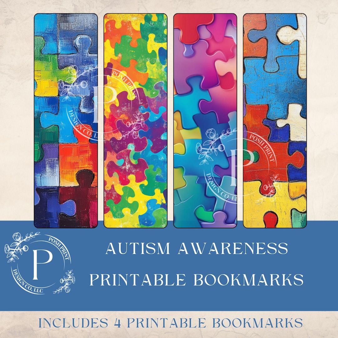 Autism Awareness Printable Bookmarks, Bookmark, PDF File - Etsy