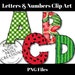 Watermelon Themed Alphaet and Numbers Clip Art, Bulletin Board Letters ...