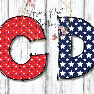 Patriotic Alphabet Clip Art, Bulletin Board Letters, Fourth of July ...