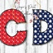 Patriotic Alphabet Clip Art, Bulletin Board Letters, Fourth of July ...
