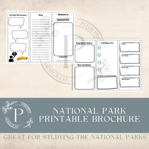 Printable National Park Brochure, Research Brochure, Education, PDF - Etsy
