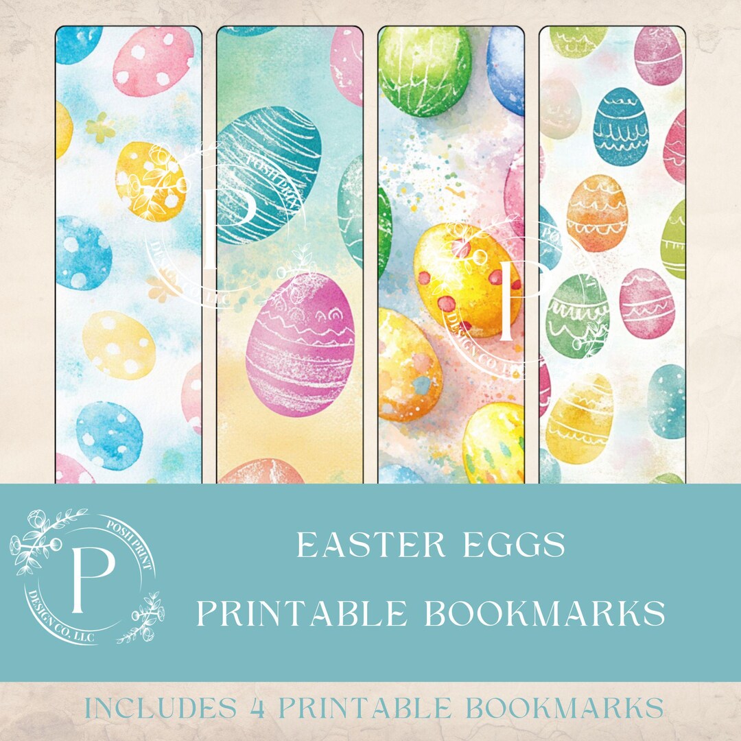 Easter Eggs Printable Bookmarks, Bookmark, PDF File - Etsy