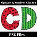 Watermelon Themed Alphaet and Numbers Clip Art, Bulletin Board Letters ...