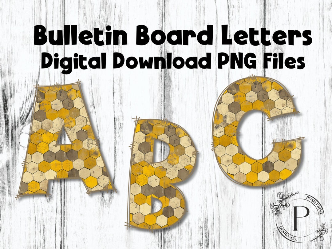 Bulletin Board Letters, Honey Bees, Alphabet Clip Art, PNG Files ...