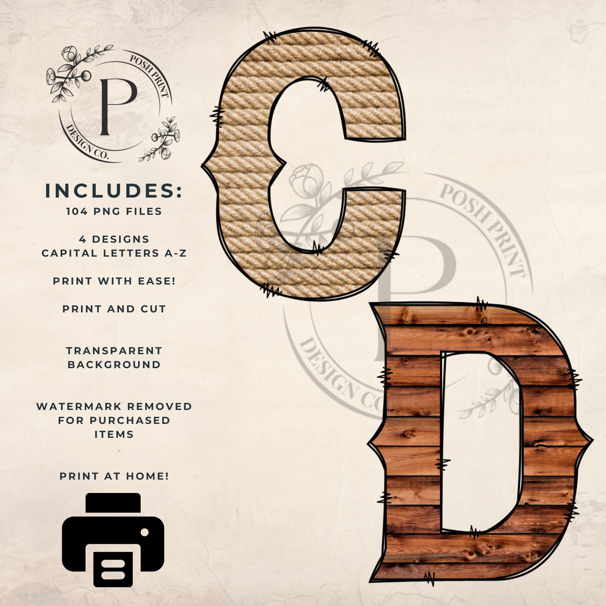 Western Cowboy Alphabet Clip Art, Bulletin Board Letters, PNG Files ...