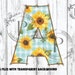 Blue Gingham and Sunflowers Bulletin Board Letters, Alphabet Clip Art ...