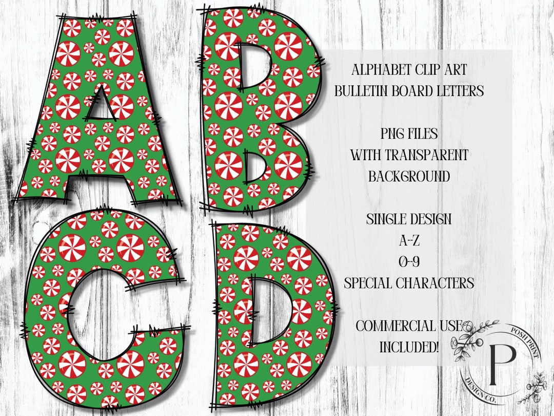 Christmas Candies Bulletin Board Letters Christmas Candy - Etsy