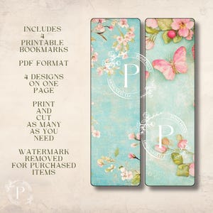 Spring Floral Printable Bookmarks, Bookmark, PDF File - Etsy