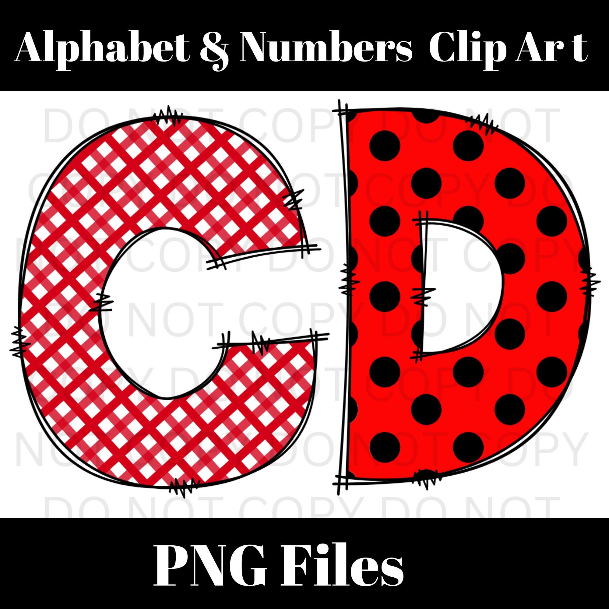 Lady Bug Themed Alphabet Clip Art, PNG Files, Bulletin Board Letters ...