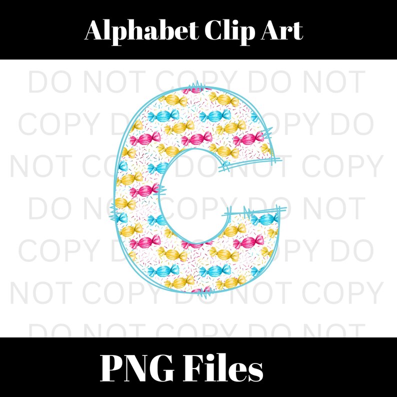 Sweets Themed Alphabet Clip Art, Bulletin Board Letters, PNG Files ...