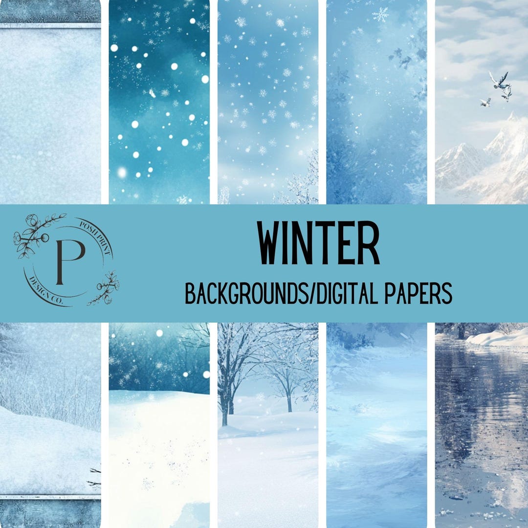 Winter Digital Paper Backgrounds, Scrapbook Papers, Digital Papers ...