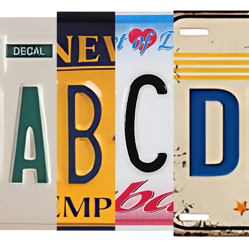 License Plate Alphabet, Numbers, PNG Files, Clip Art, Sublimation ...