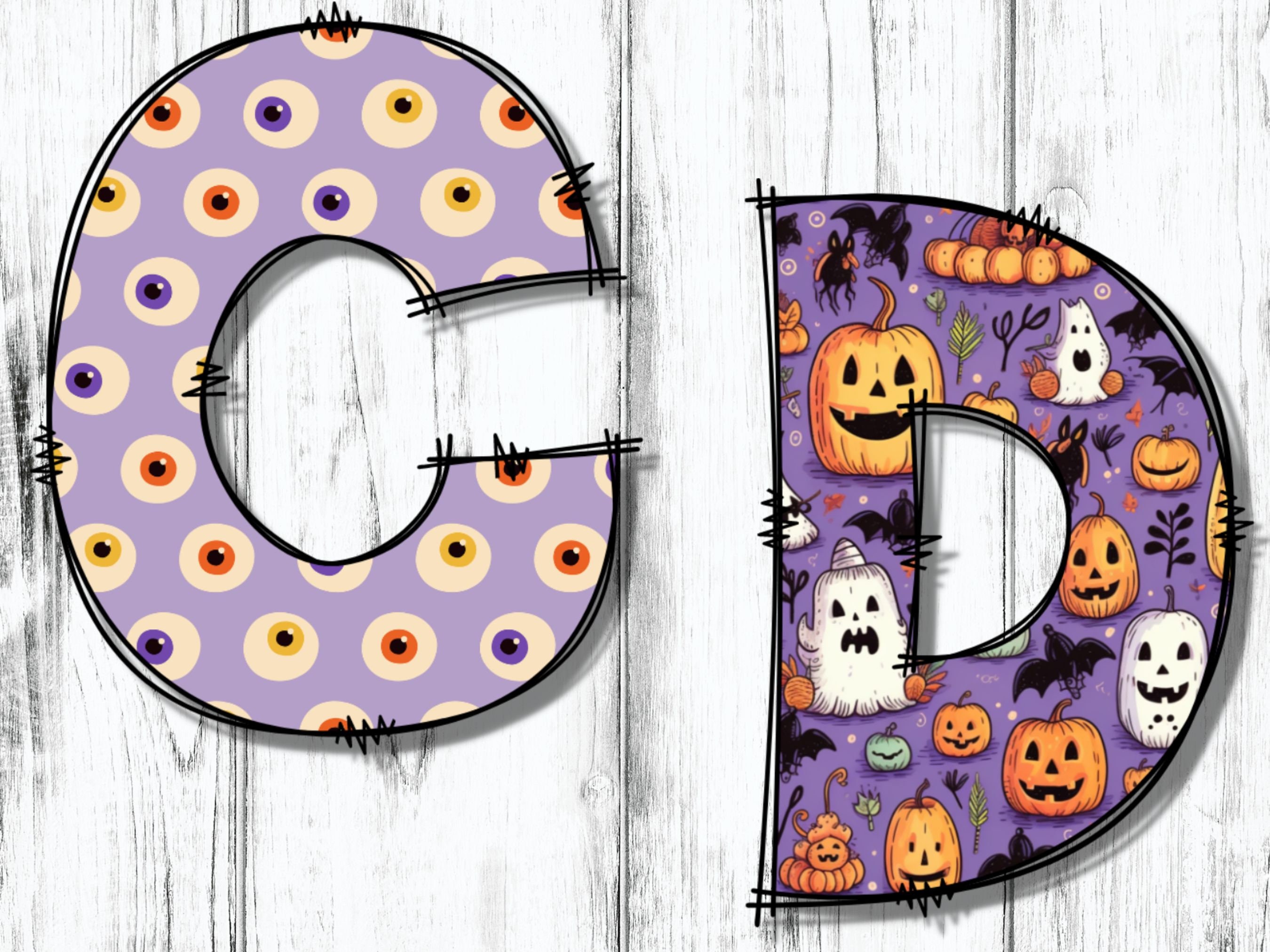 Cute Halloween Alphabet Clip Art, Halloween Bulletin Board Letters ...