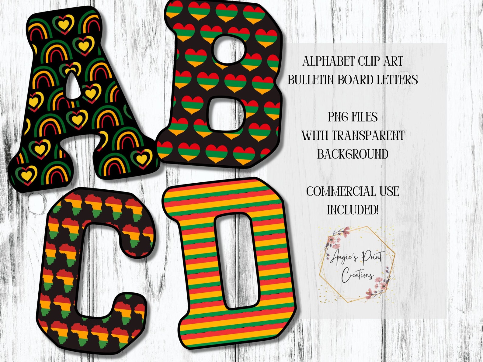 Juneteenth Alphabet Clip Art | Bulletin Board Letters | PNG Files ...