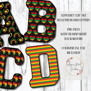 Juneteenth Alphabet Clip Art | Bulletin Board Letters | PNG Files ...