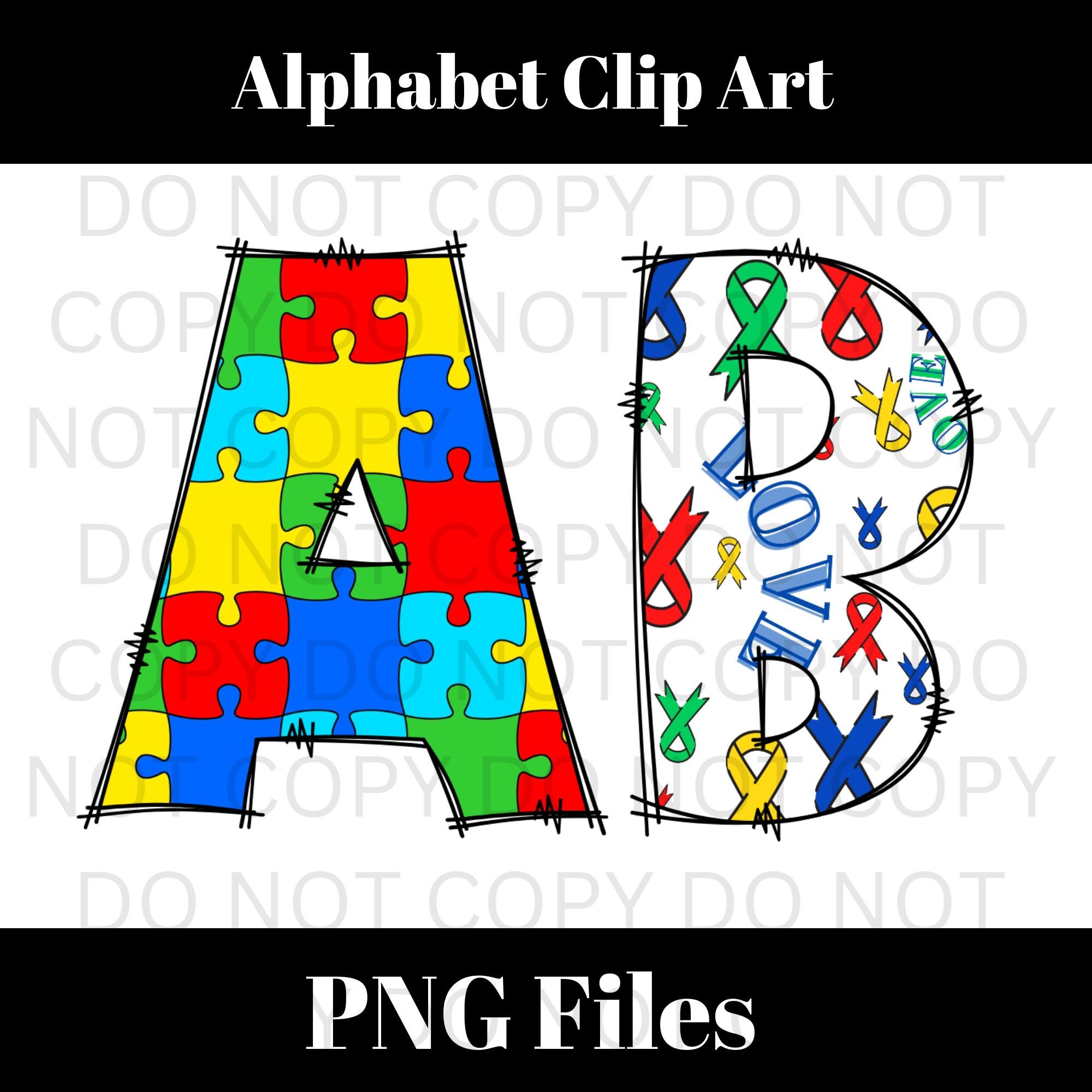 Autism Awareness Alphabet Clip Art, PNG, Clip Art, Bulletin Board ...