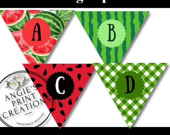 Watermelon Alphabet Letters & Numbers Clip Art Graphics - Etsy