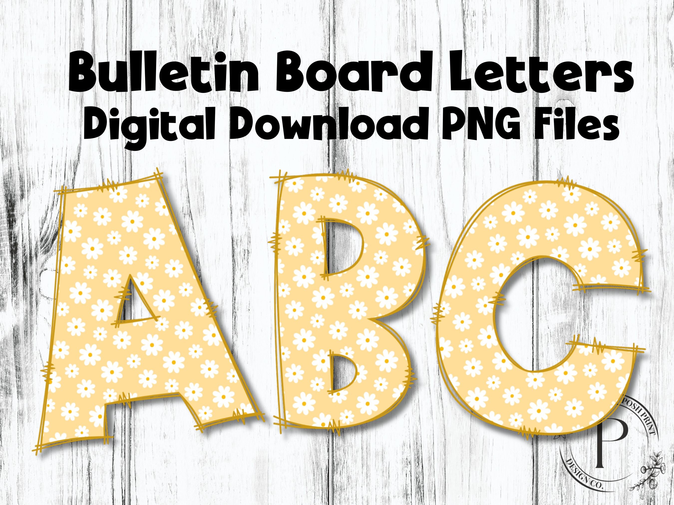 Daisies Bulletin Board Letters, Alphabet Clip Art, Letters, Clip Art ...