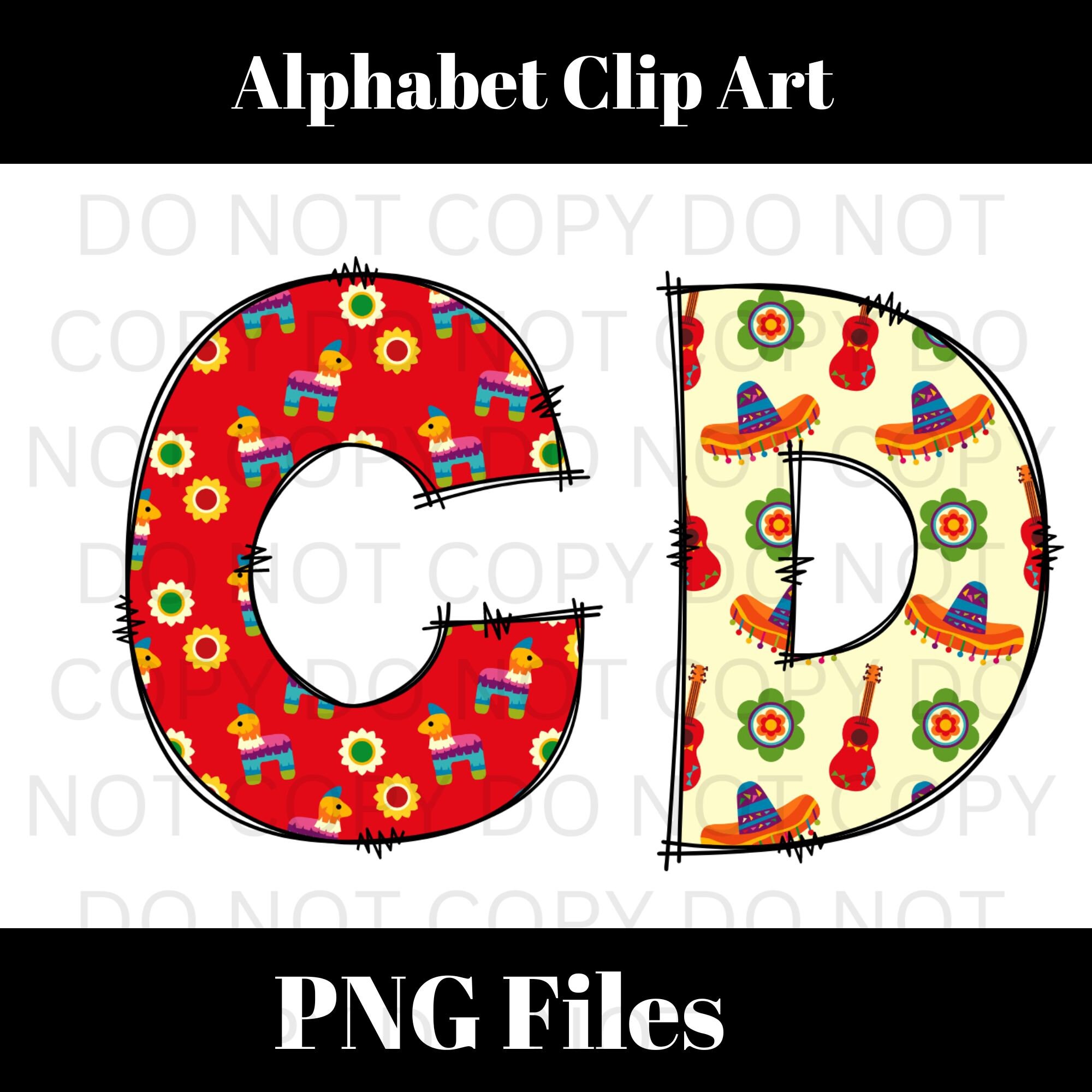Cinco De Mayo Alphabet Clip Art, Cinco De Mayo Clip Art, Alphabet ...